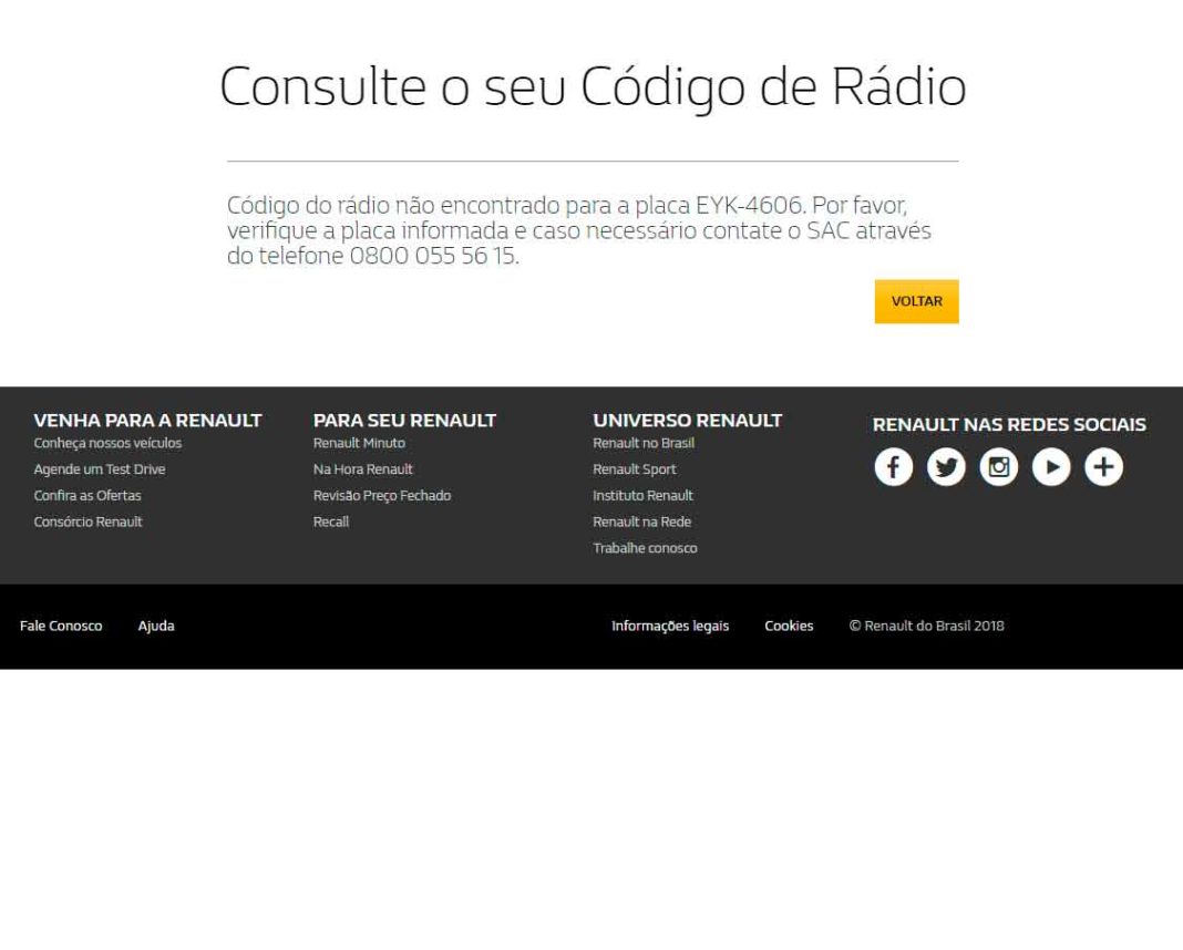 Código Renault Media Nav: como consultar grátis pelo site oficial